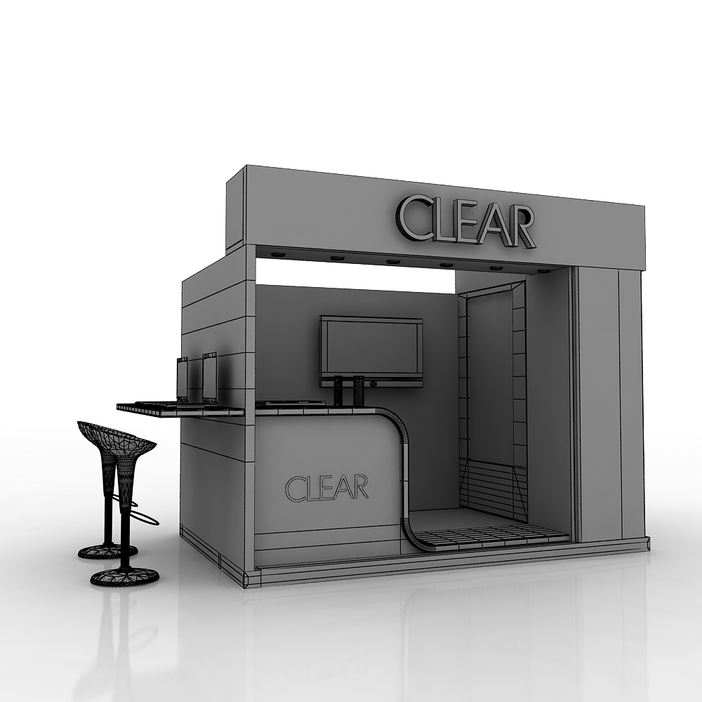 3d max simple booth clear