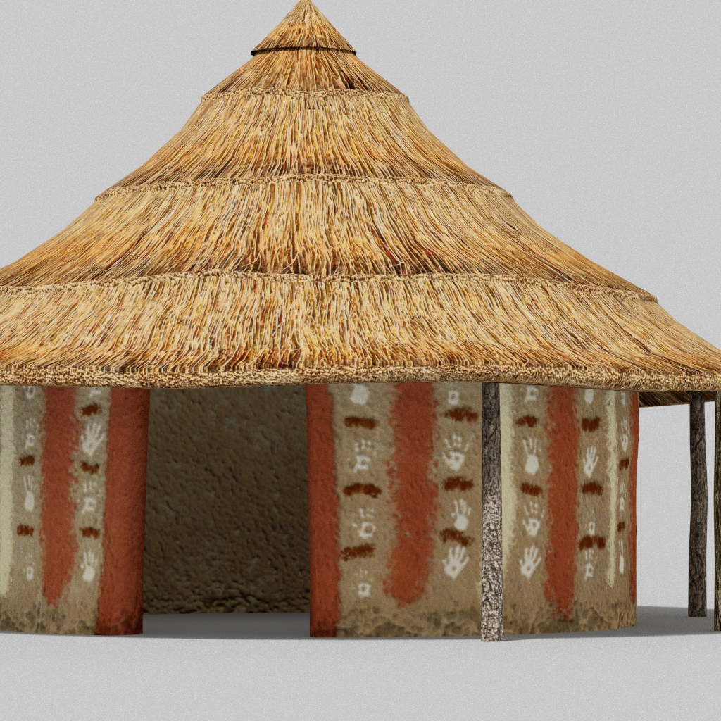 african hut 3d 3ds