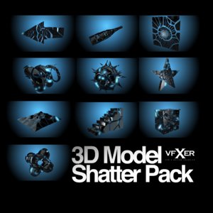 3d glass shattering model