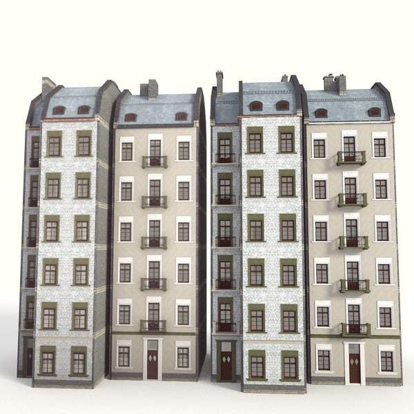 maya tileable classical houses cityscape