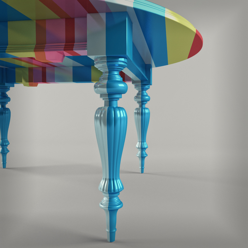 striped table 3d max