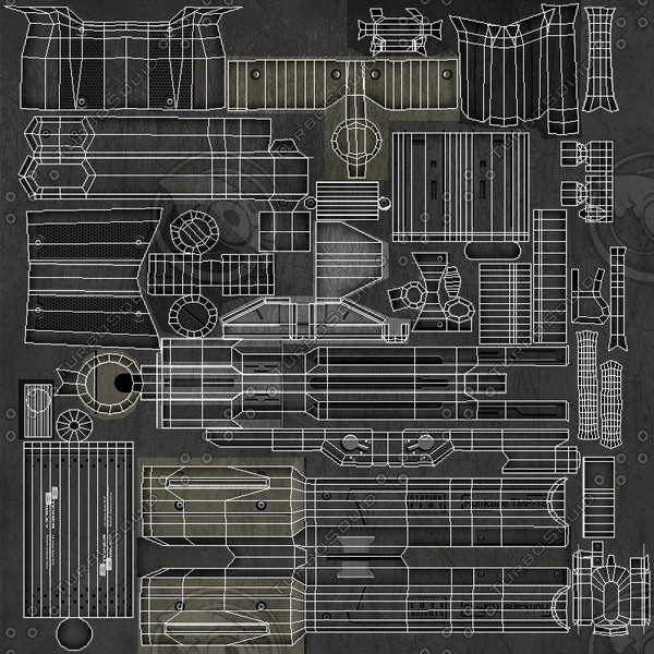 machine gun 3d model