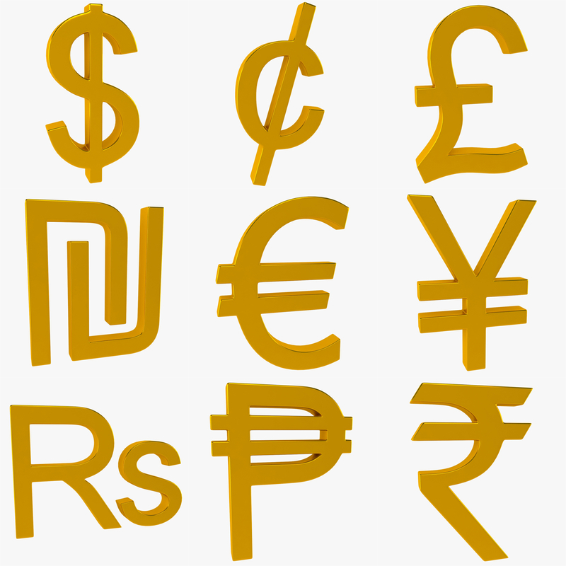3d monetary symbol