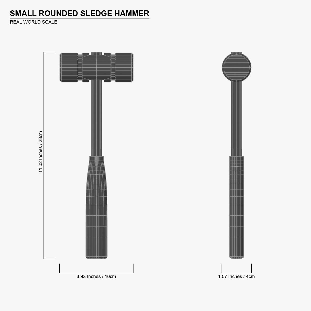 3d obj small rounded sledge hammer