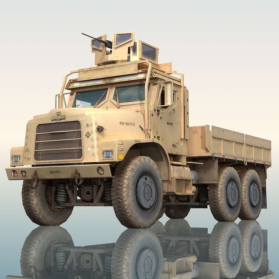 oshkosh mtvr military cargo truck 3d model