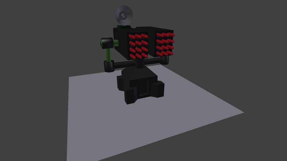 3d sam missile turret model
