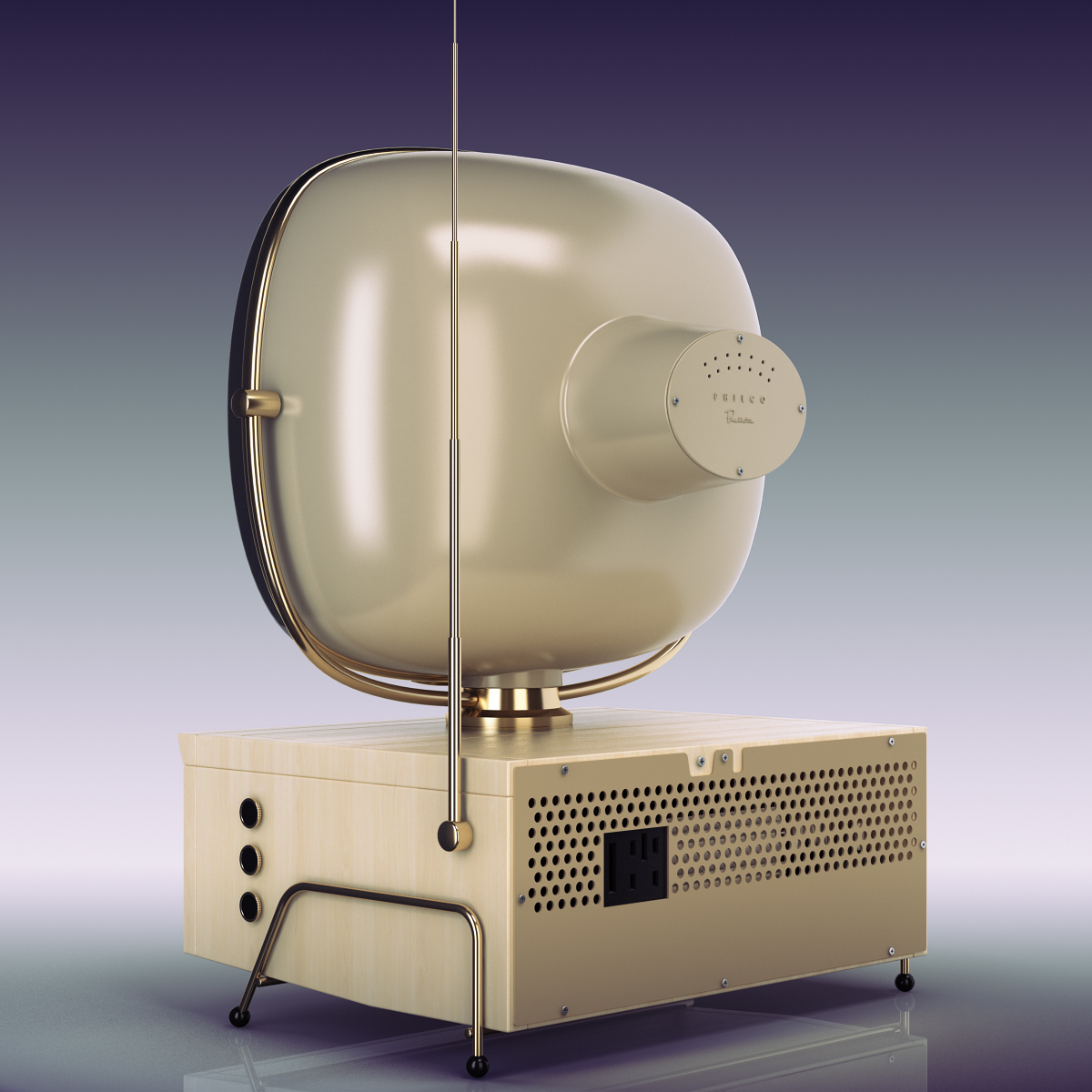 3d model retro tv philco predicta
