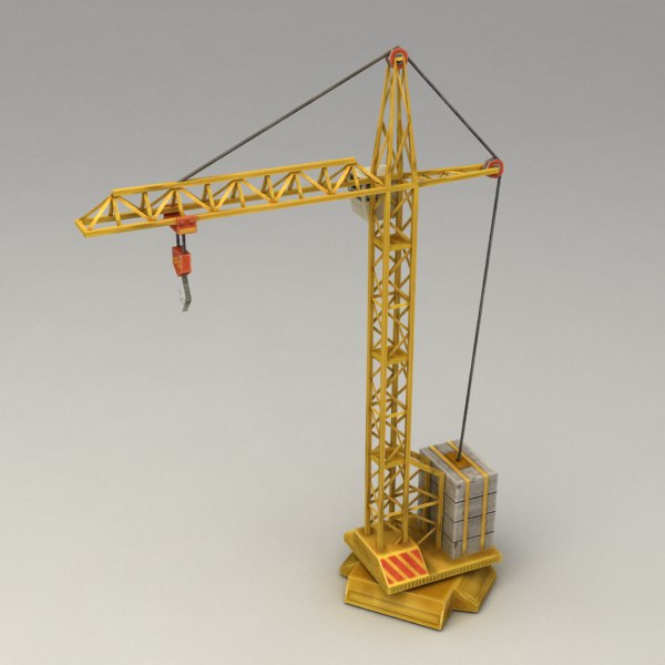 3d tower crane animation place model