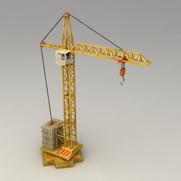 3d tower crane animation place model