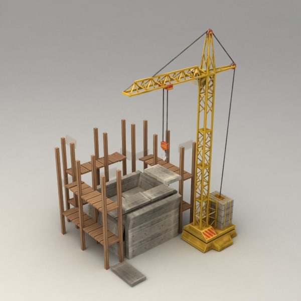 3d tower crane animation place model