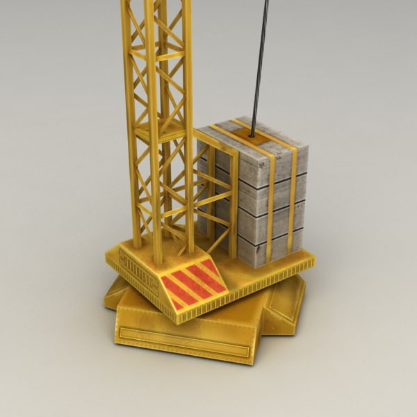 3d tower crane animation place model