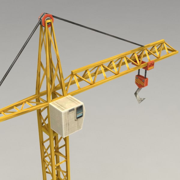 3d tower crane animation place model