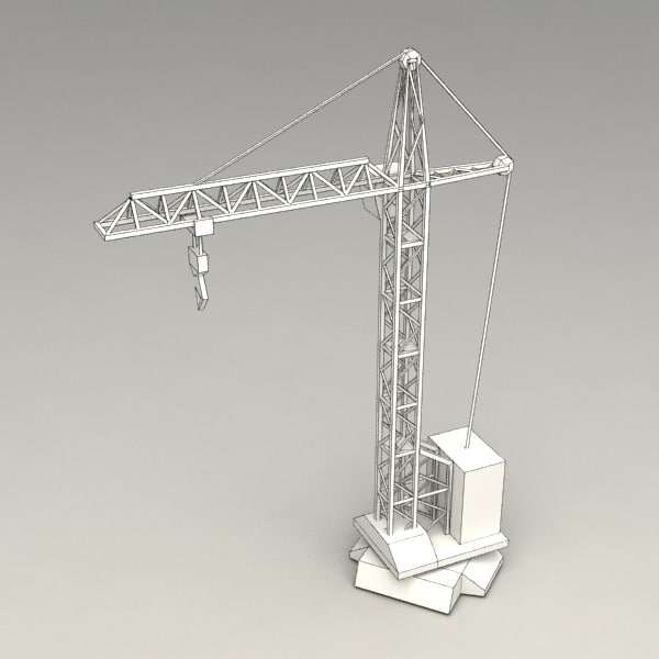 3d tower crane animation place model