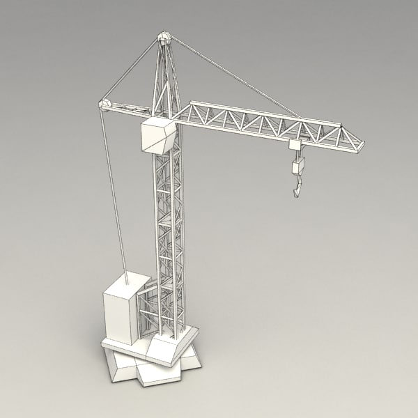 3d tower crane animation place model