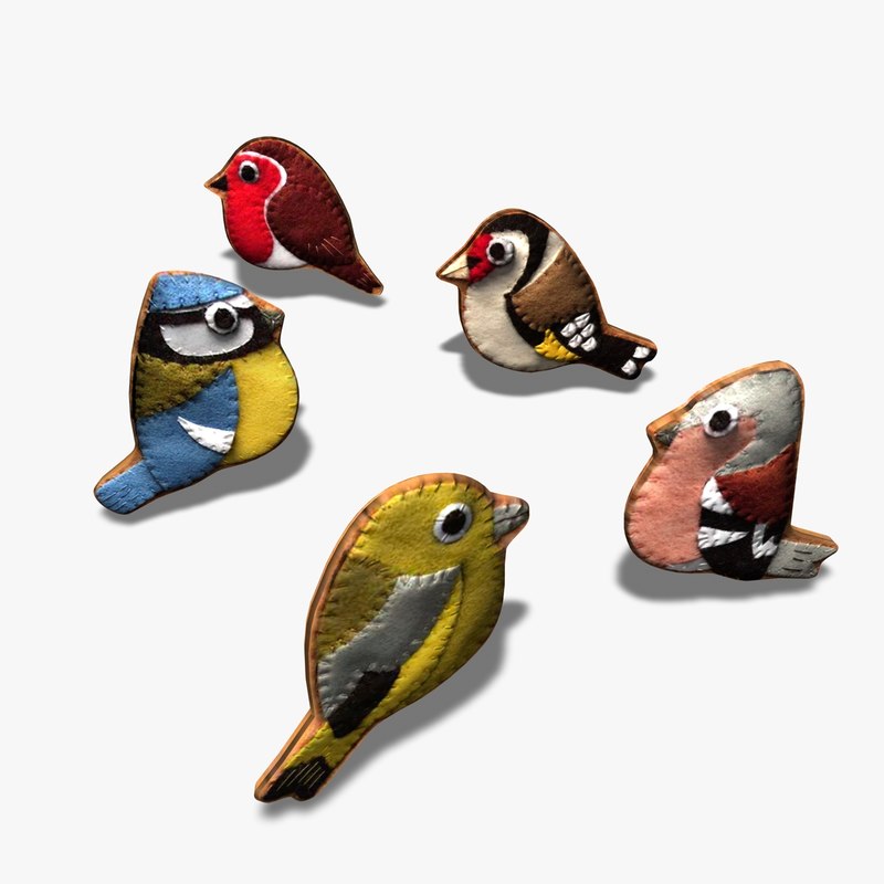 3d felt ornamental birds