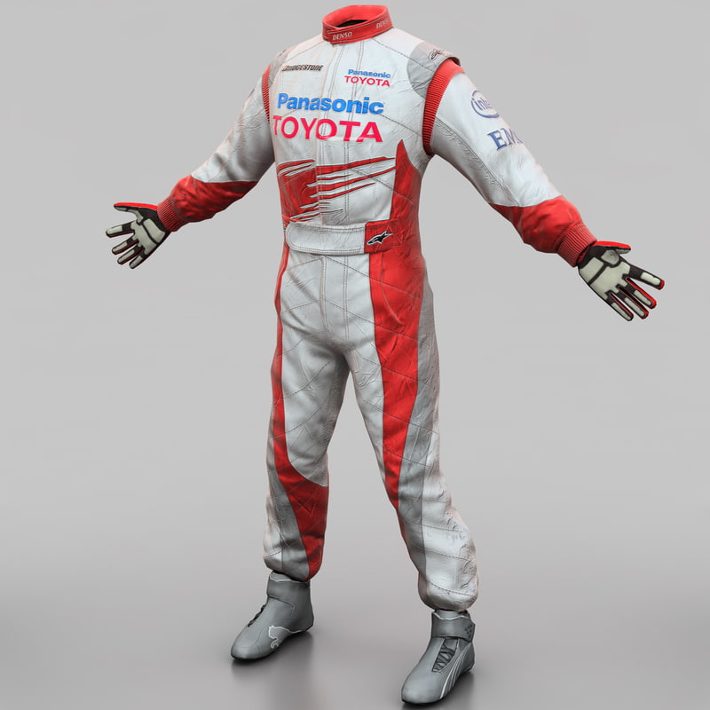 3d racing driver clothes toyota model
