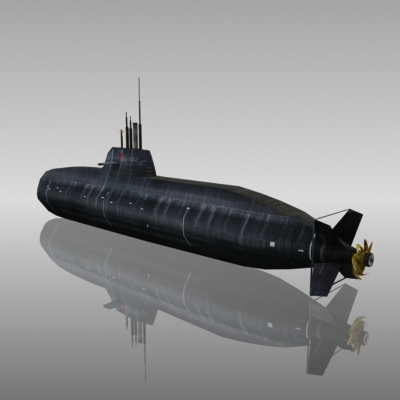 3d model type 212 submarine u-32