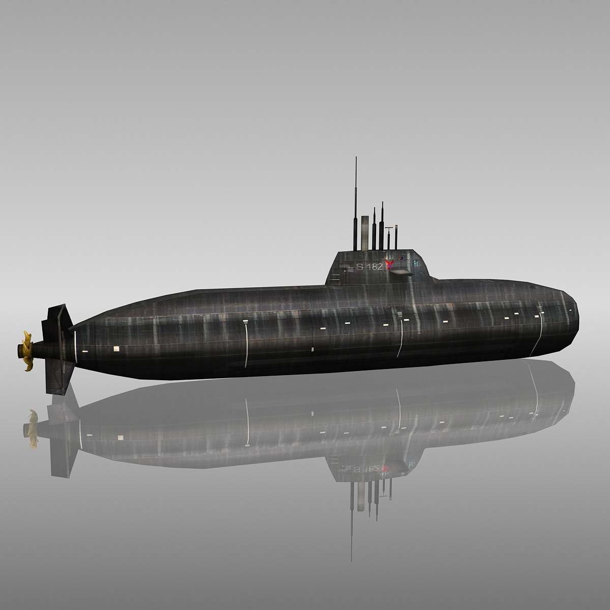 3d model type 212 submarine u-32