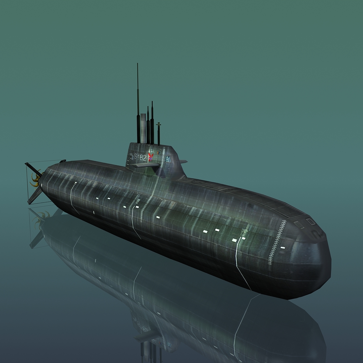 3d model type 212 submarine u-32