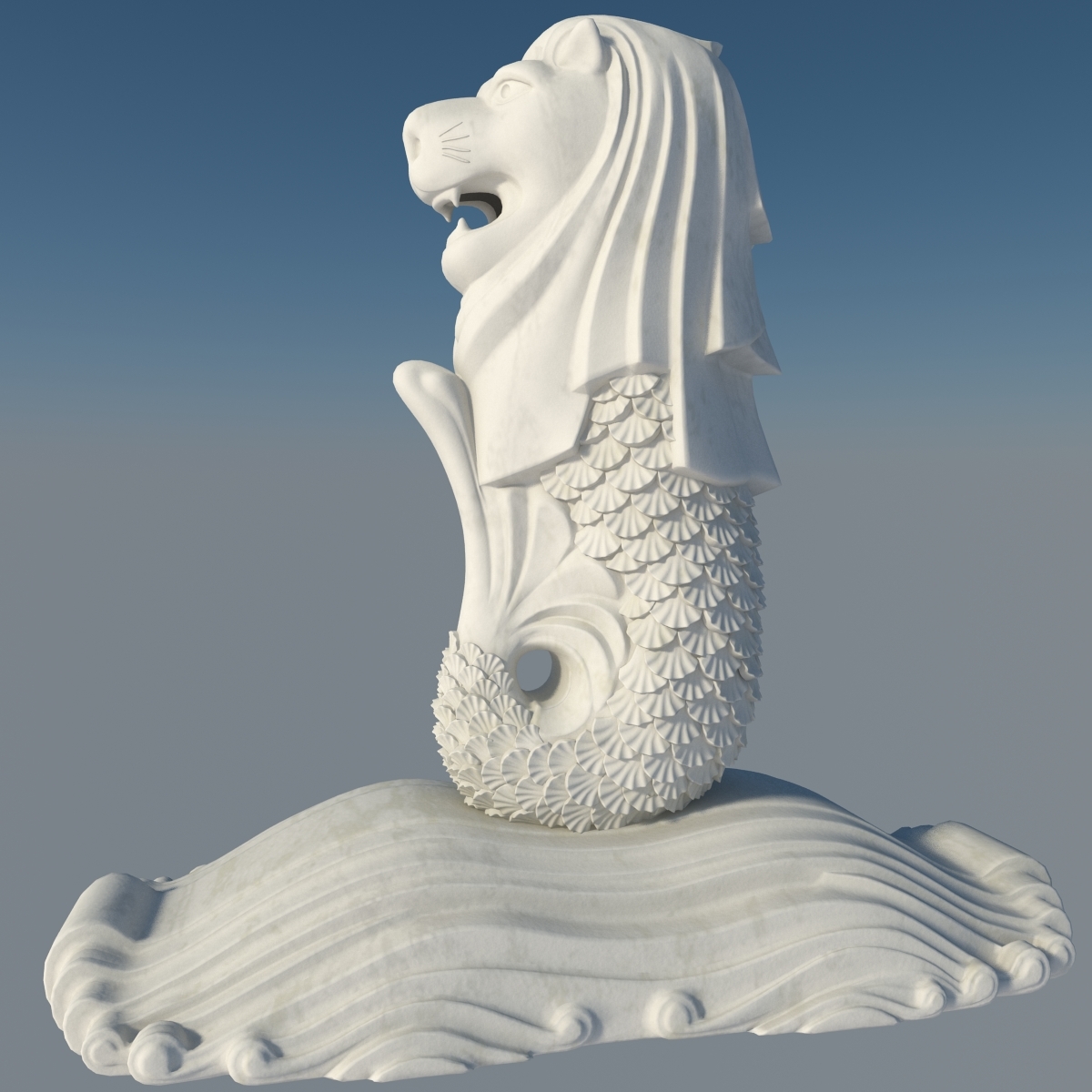 3d max merlion statue