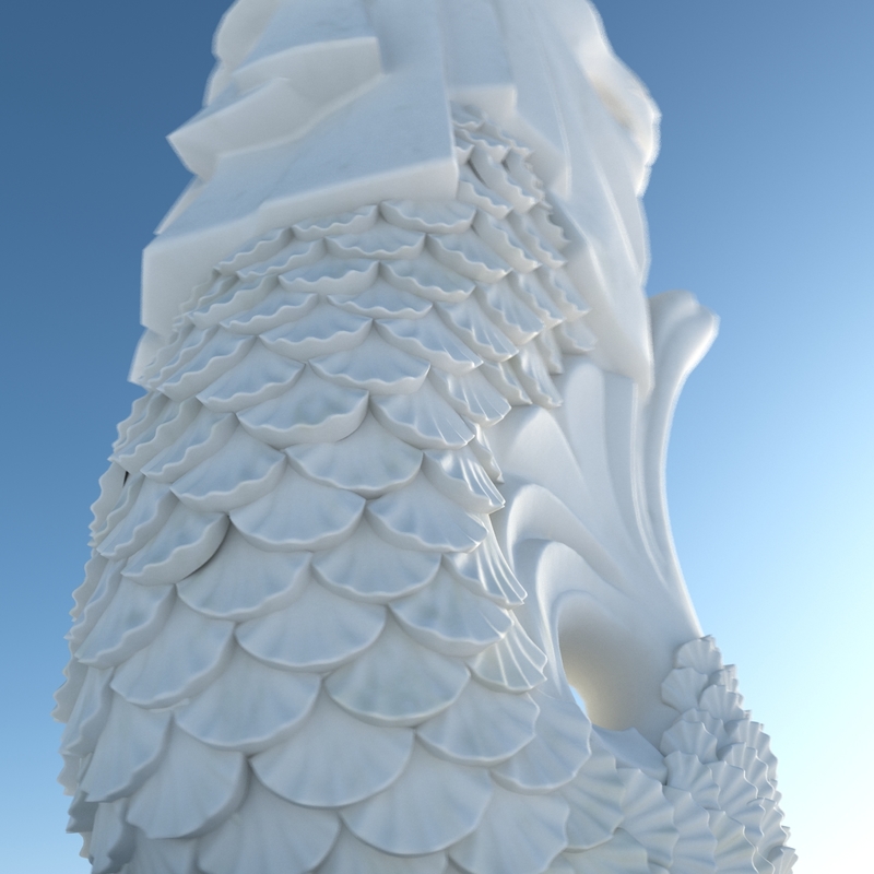 3d max merlion statue