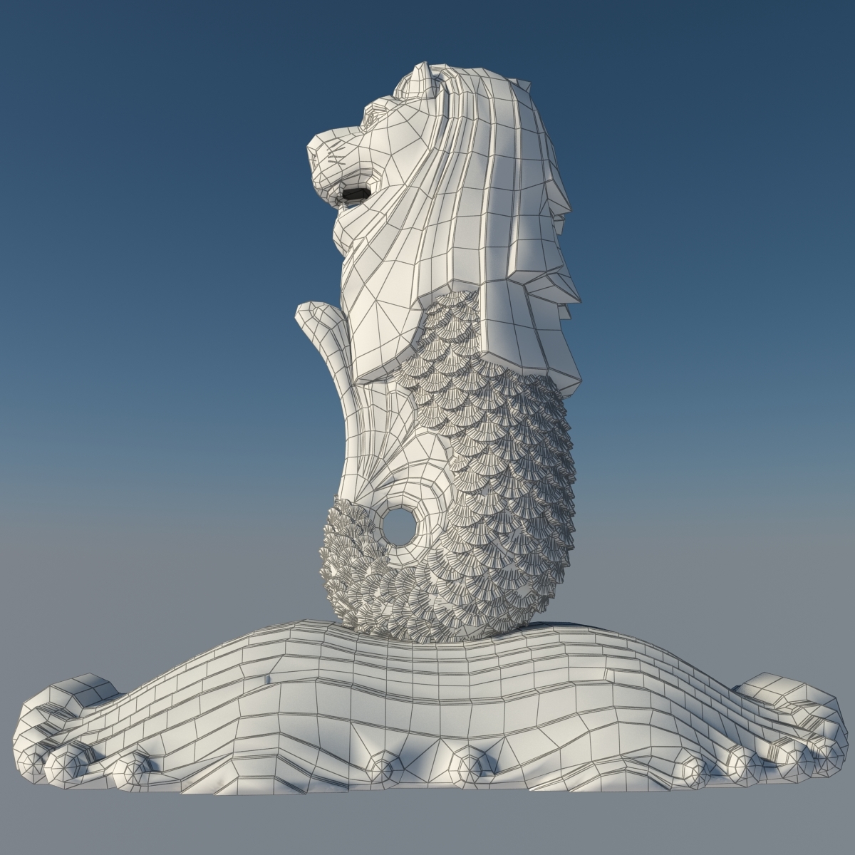 3d max merlion statue