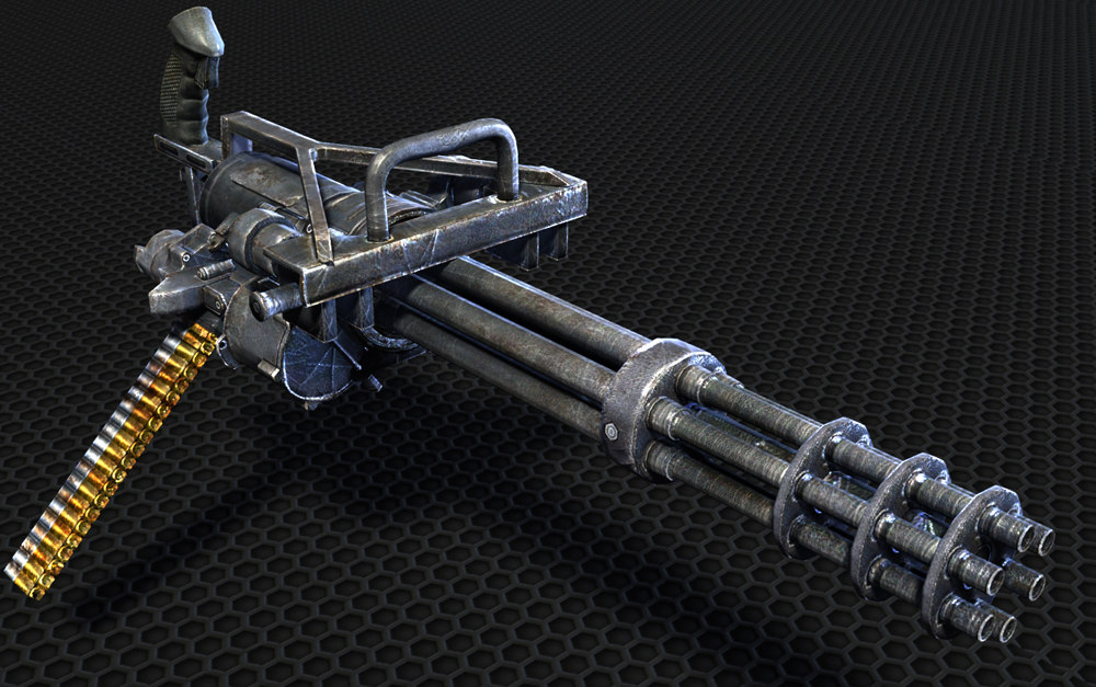 3d model of minigun realistic modeled