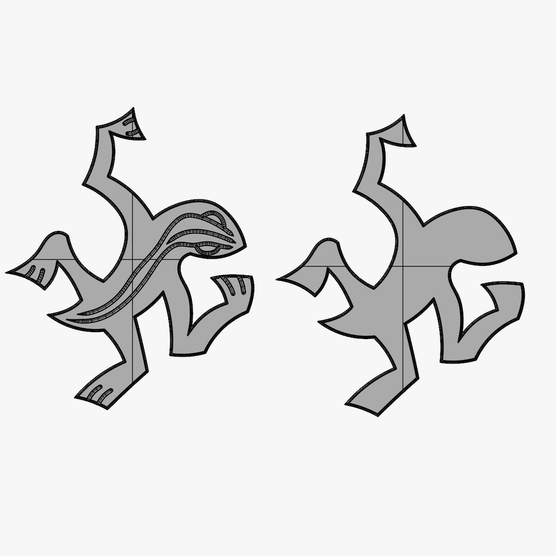 3d model of escher lizard pattern