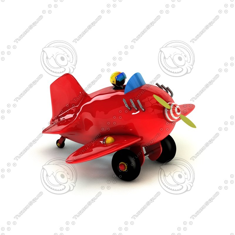 3d model of plane cartoon