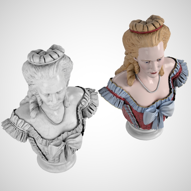 3d decorative female busts model