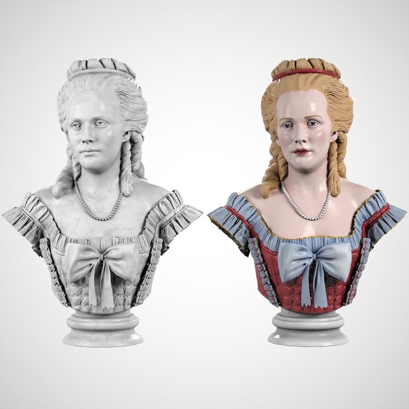 3d decorative female busts model