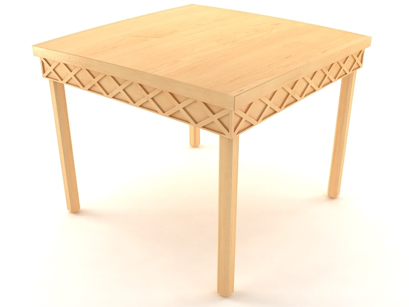 3d wood table model