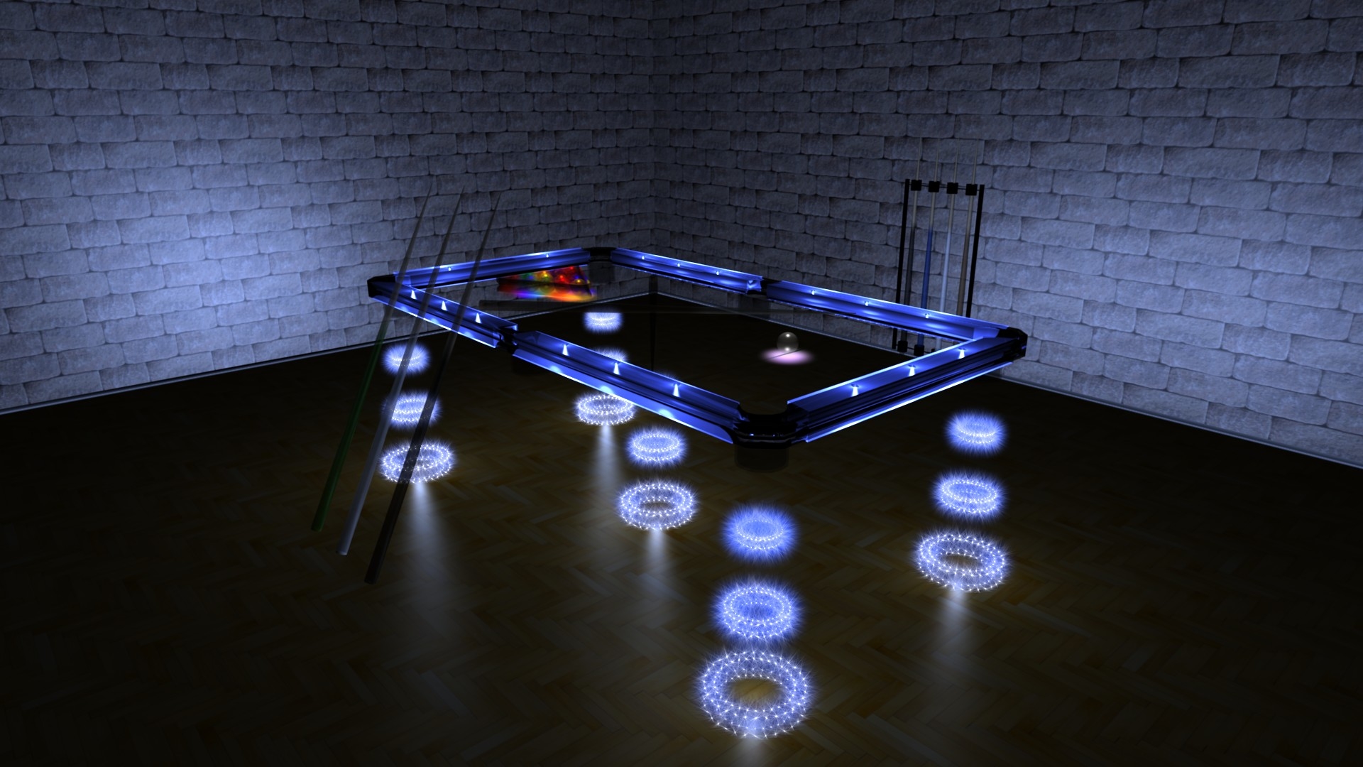 futuristic solar powered pool table 3d model