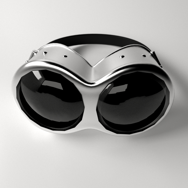 3d model of steampunk goggles