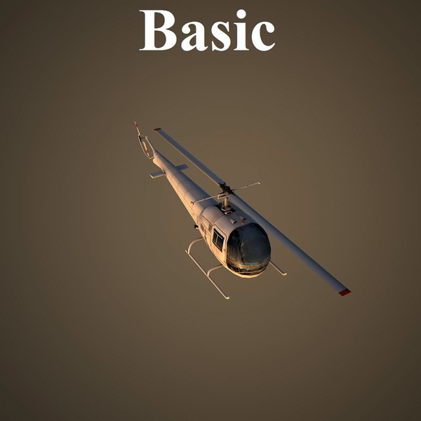 3d ma bell 47j basic helicopter