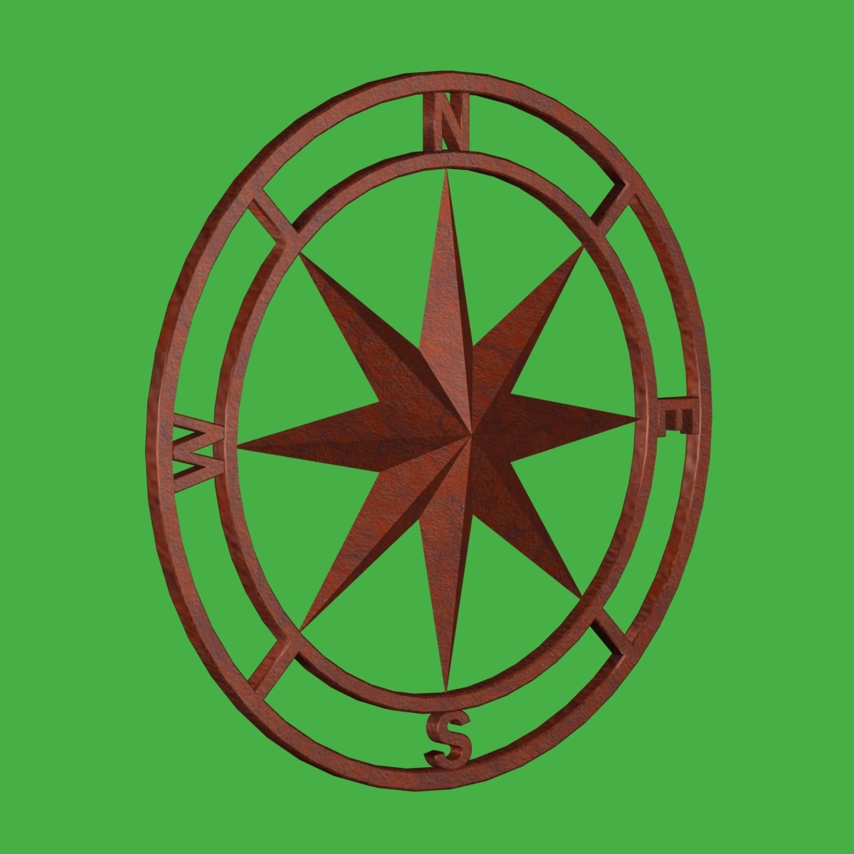 3d model metal compass fg