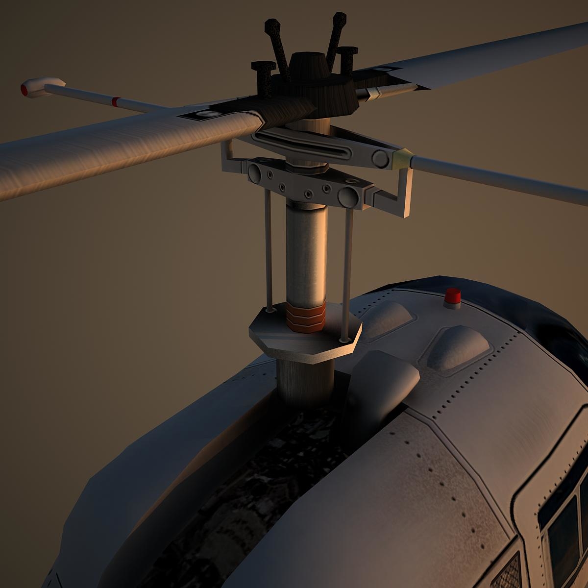 3d ma bell 47j basic helicopter