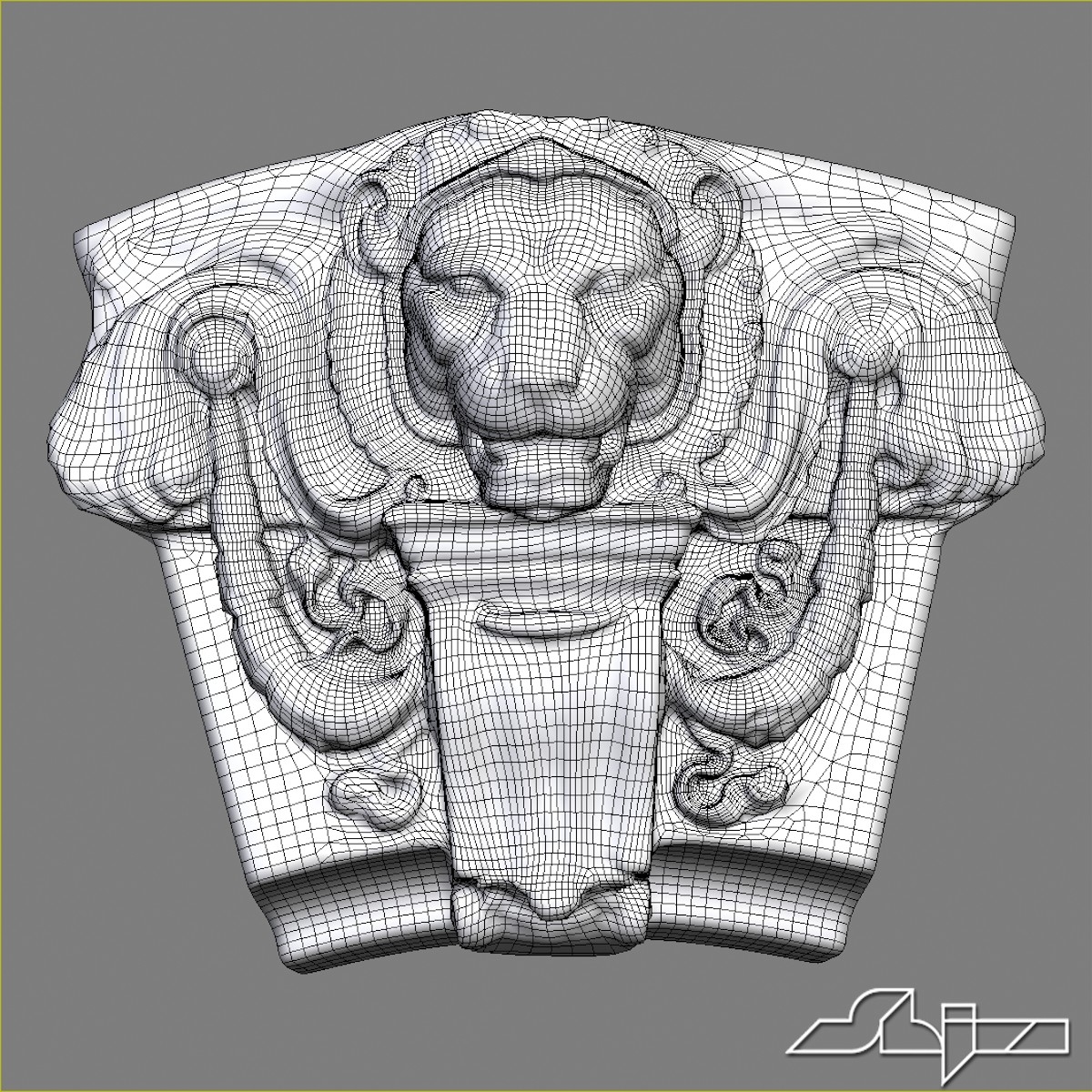 lion head molding obj