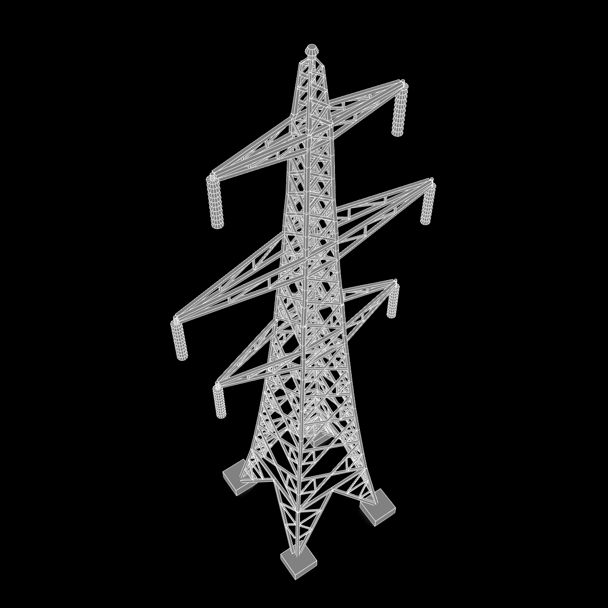 3d tower electricity pylon uk