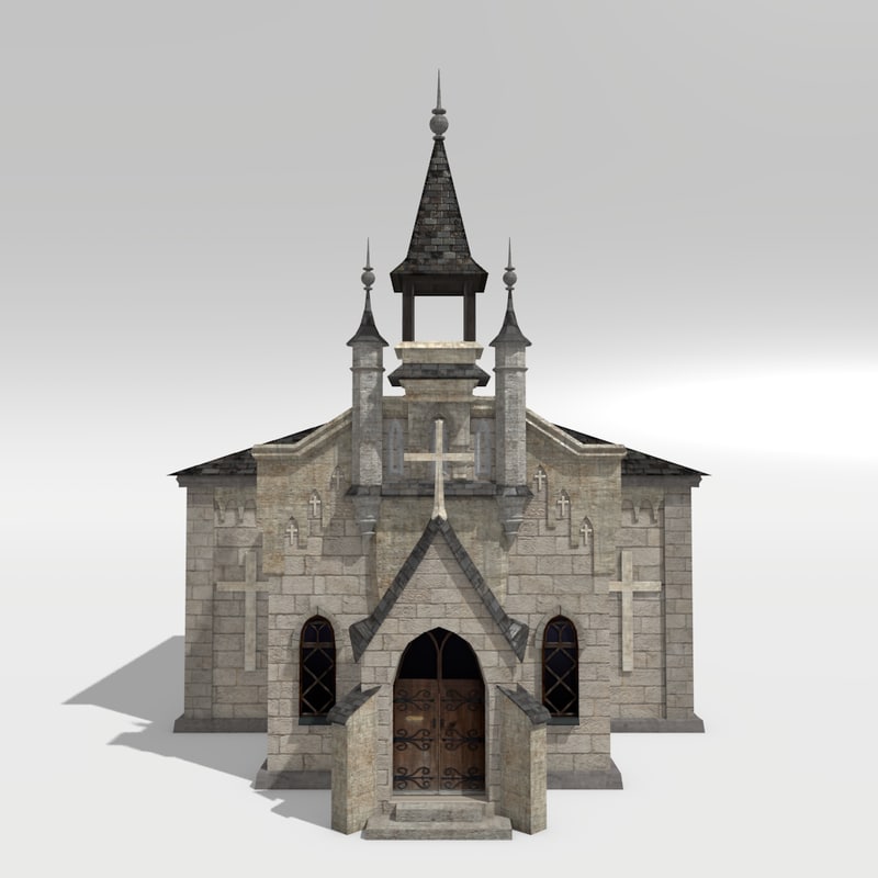 medieval chapel 3d obj