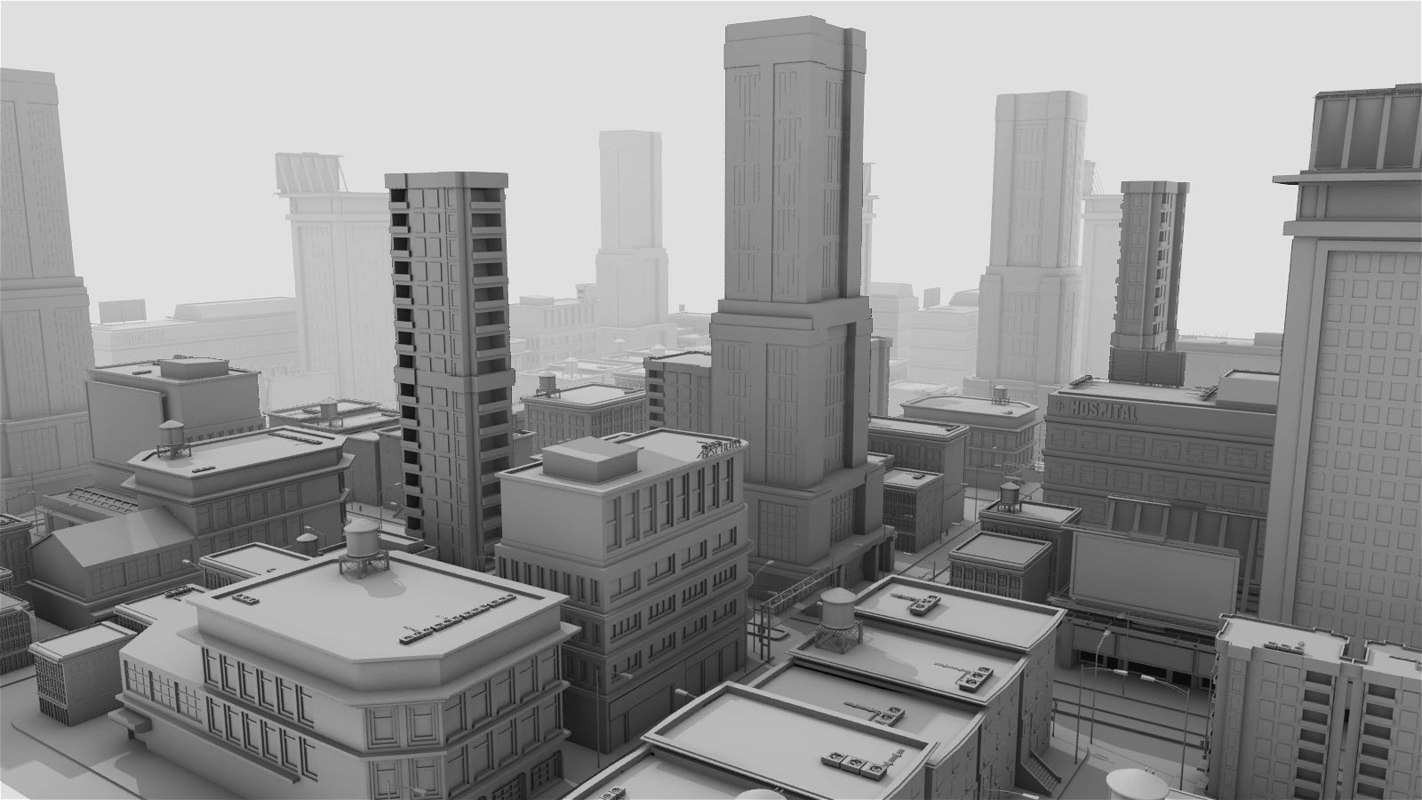 3d cityscape street city