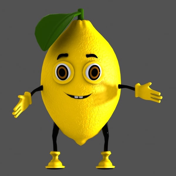 3d model lemon character