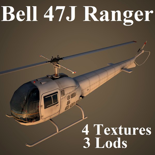 3d ma bell 47j basic helicopter