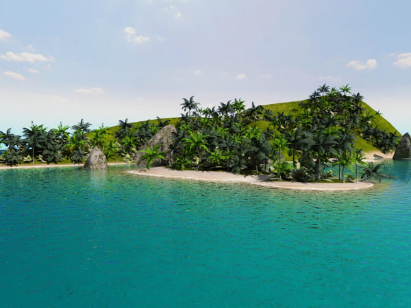 island modelled 3d model