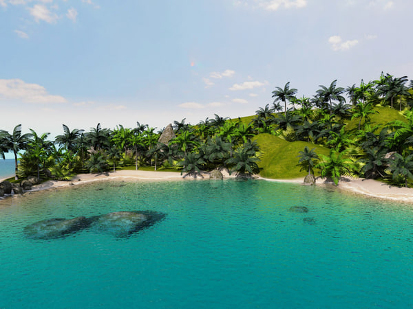 island modelled 3d model