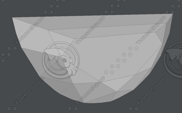 3d half moon diamond cut model