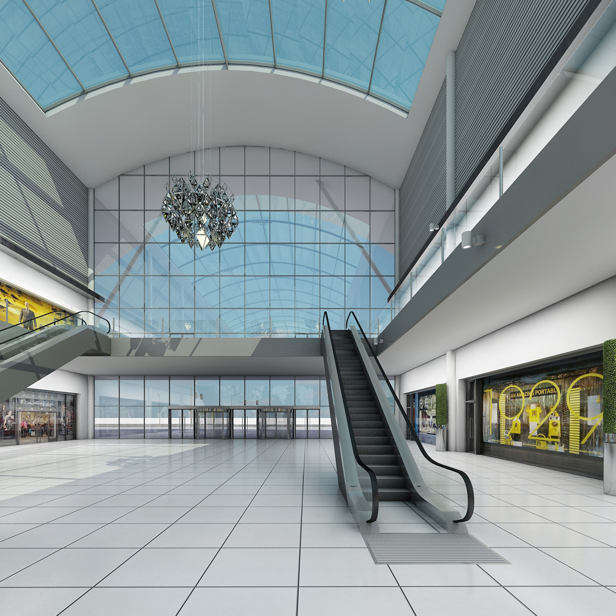 3d model of shopping center exterior interior