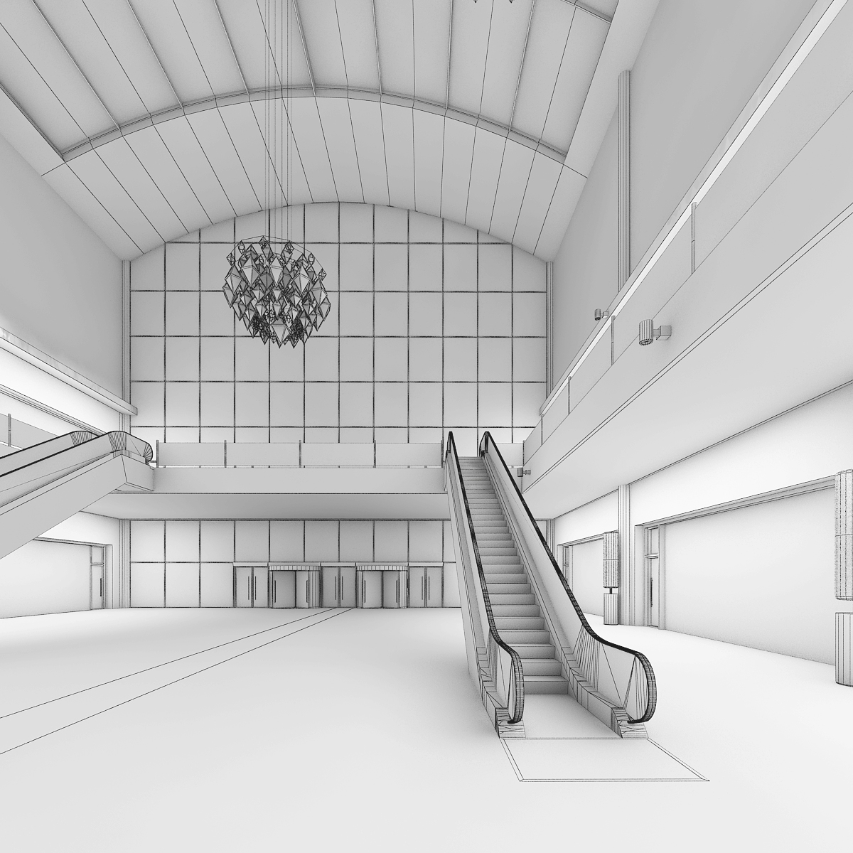 3d model of shopping center exterior interior