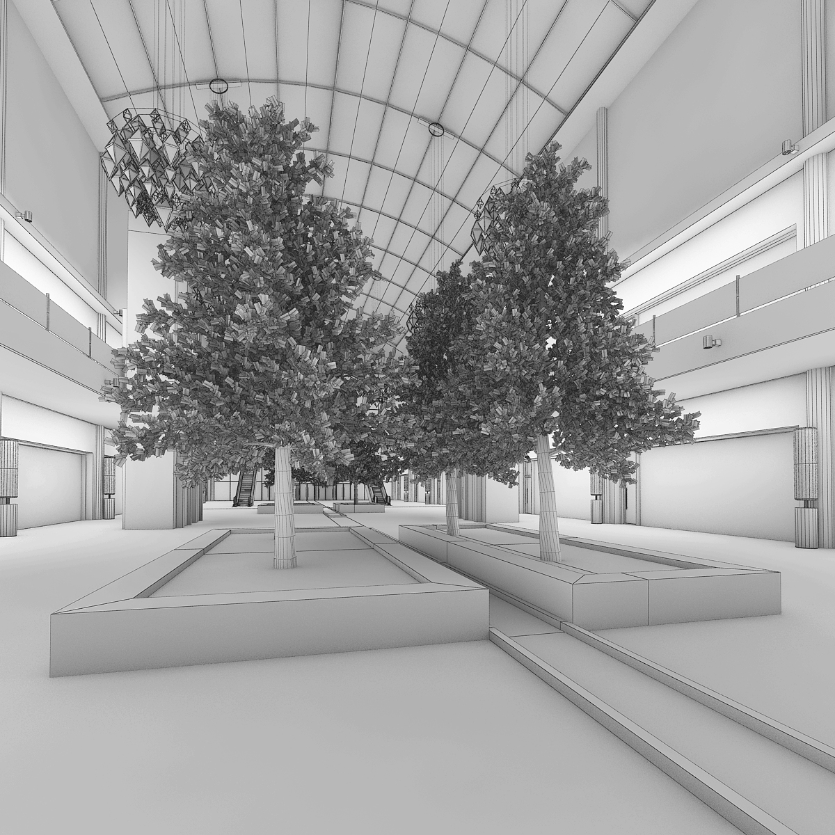 3d model of shopping center exterior interior