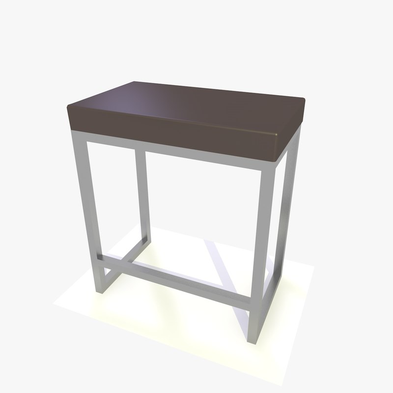 3d model of square stool chair